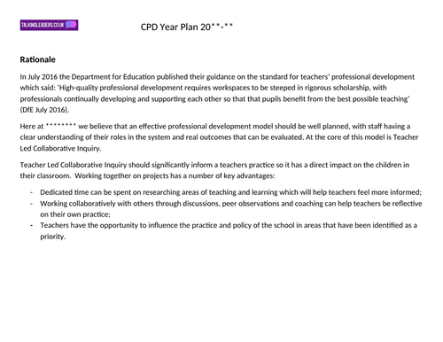 CPD Whole School Booklet | Teaching Resources