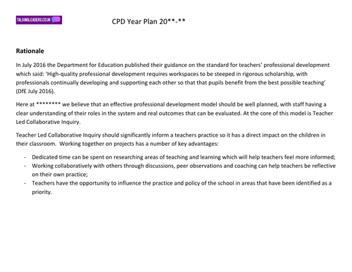 CPD Whole School Booklet | Teaching Resources