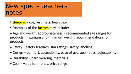Child Development Equipment Powerpoint Lessons x5 (Travel, Sleeping ...