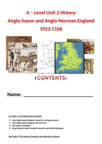 Revision Guide Anglo-Saxons and Anglo-Normans 1053-1106 A level History ...