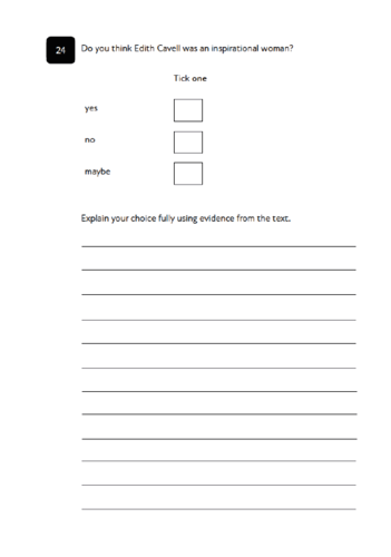 Edith Cavell Biography and Comprehension Questions (9-12 years ...