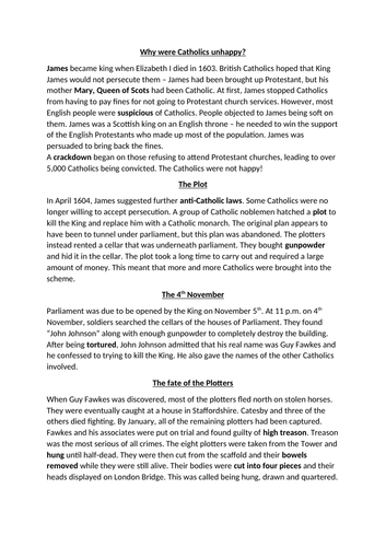 The Gunpowder Plot | Teaching Resources
