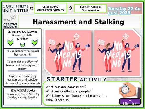 Sexual Harassment & Stalking - PSHE | Teaching Resources