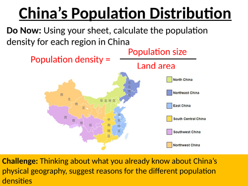 China's Population Distribution - Geography | Teaching Resources