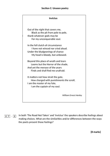 Comparing Unseen Poetry | Teaching Resources