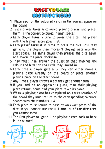 Race To Base (Ludo) - Book Talk Game | Teaching Resources