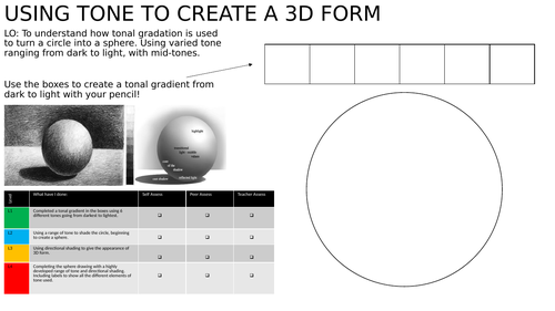 Tonal Shading - shapes worksheets | Teaching Resources