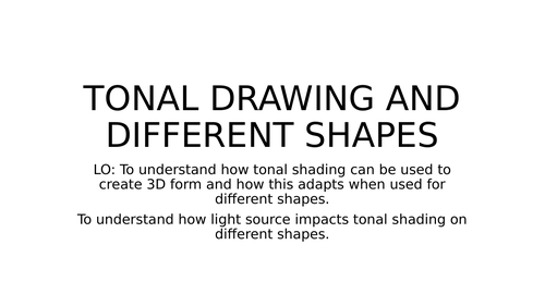 Tonal Shading - shapes worksheets | Teaching Resources