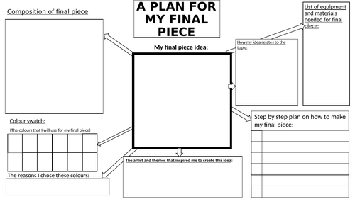 FINAL PIECE PLAN ART GCSE | Teaching Resources