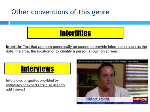 10 English: Features of television news segments | Teaching Resources