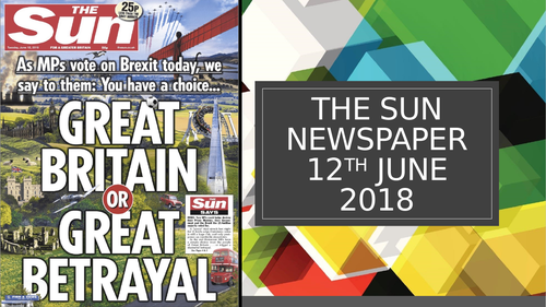 Eduqas GCSE Media The Sun Newspaper Set Product Exam 2023 (25 slides ...