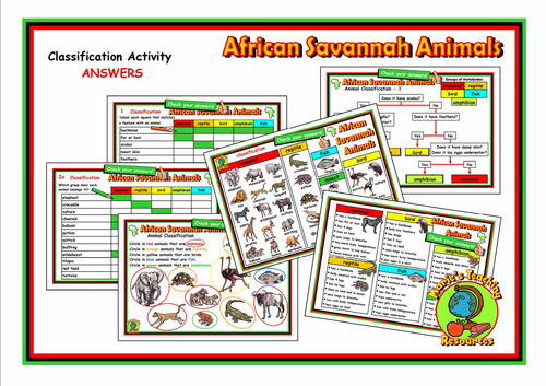 Animals from Africa -Classification | Teaching Resources