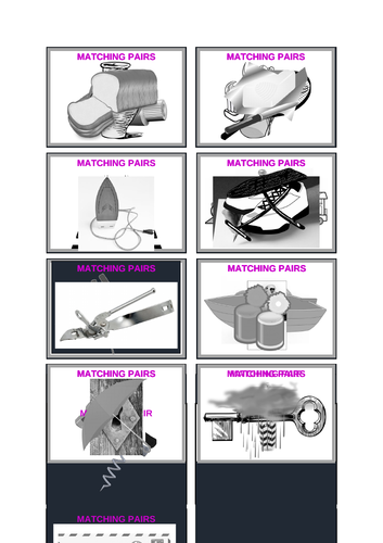 Matching pairs cards. Set 1. Everyday items. EYFS/KS1 | Teaching Resources