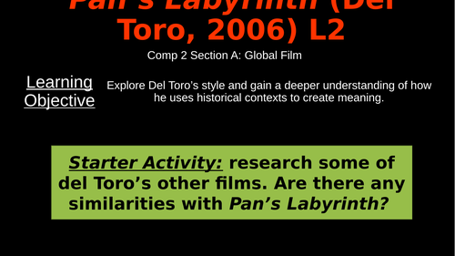 Pan's Labyrinth A Level Film Studies | Teaching Resources