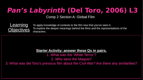 Pan's Labyrinth A Level Film Studies | Teaching Resources