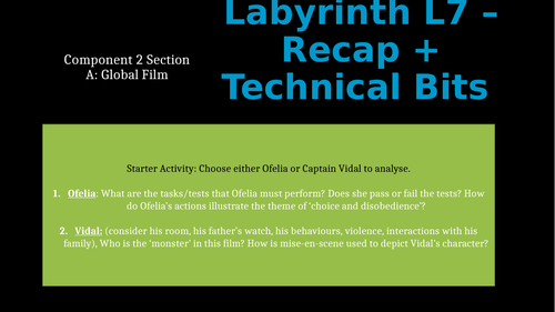 Pan's Labyrinth A Level Film Studies | Teaching Resources