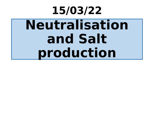 Neutralisation and Salt production Lesson – GCSE Chemistry Unit 4 | Teaching Resources