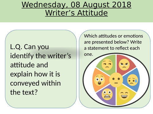 AQA English Language: Identifying Writers' Attitude | Teaching Resources