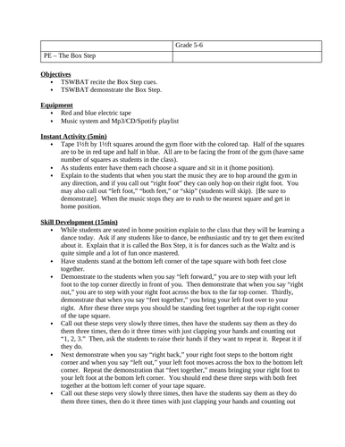 Dance Lesson, The Box Step | Teaching Resources