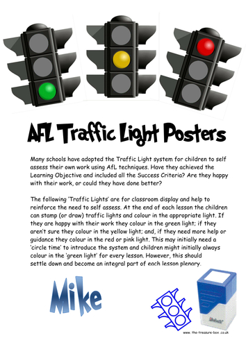 Self Assessment, AfL, Traffic Light posters | Teaching Resources