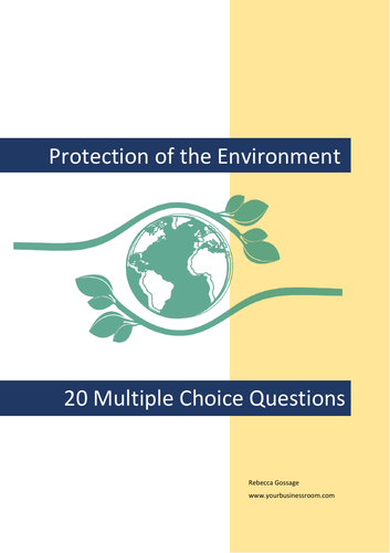 Protection of the Environment - 20 Multiple Choice Questions for ...