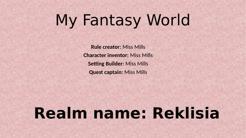 Fantasy World Presentation | Teaching Resources