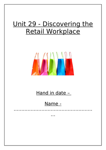 Discovering the retail workplace workbook | Teaching Resources
