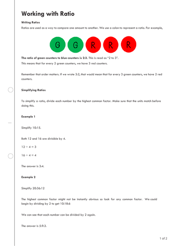 Ratio Worksheet: Master Simplifying Ratios for GCSE Foundation ...