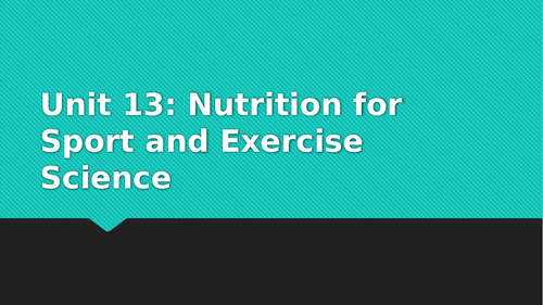 BTEC Level 3 Sports Nutrition Bundle | Teaching Resources