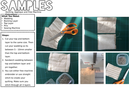 Applique, Quilting & Free Machine Embroidery Help Sheets | Teaching ...