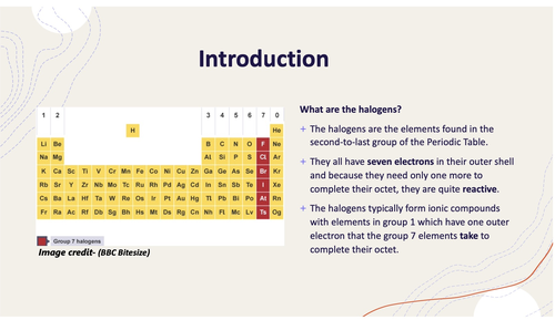GCSE Chemistry: Group 7 Halogens | Teaching Resources