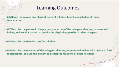 GCSE Chemistry: Group 7 Halogens | Teaching Resources