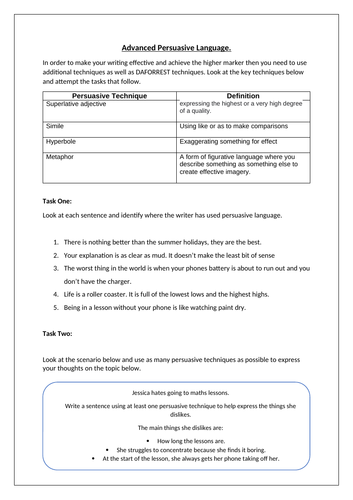 Article Writing: Paper 2 Question Five | Teaching Resources