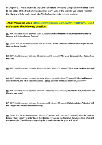 09 War of the Worlds - HG Wells - Chapters 16 and 17 - IGCSE First ...