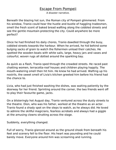 Escape From Pompeii Week 2 Year 3/4 | Teaching Resources