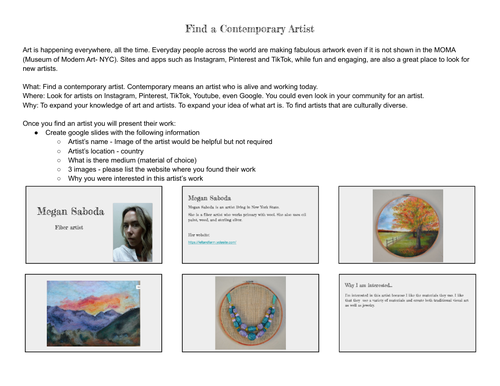 Find a contemporary artist - online activity | Teaching Resources