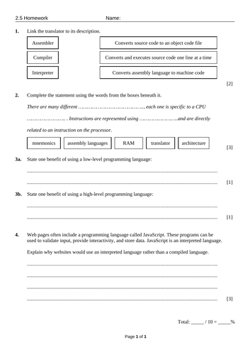 J277 OCR 2.5 Programming Languages and IDEs | Teaching Resources