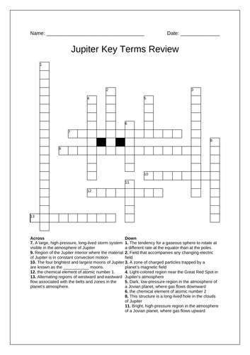 Jupiter Vocabulary worksheets | Teaching Resources