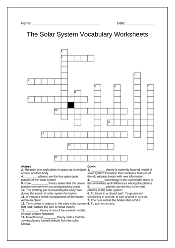 Solar System Vocabulary worksheets | Teaching Resources