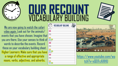Writing Recounts - Lesson 2 - Vocabulary Building! | Teaching Resources
