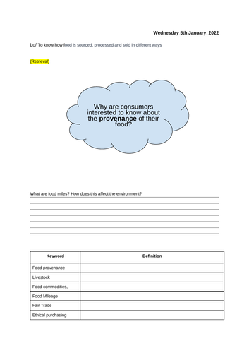 BTEC Level 1/2 Home Cooking Skills - 12 week SOW | Teaching Resources