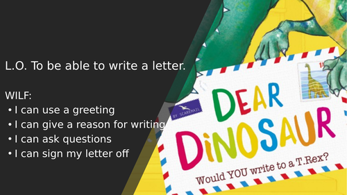 Year 1 English Planning - Dear Dinosaur - Fiction Book - Letter Writing ...