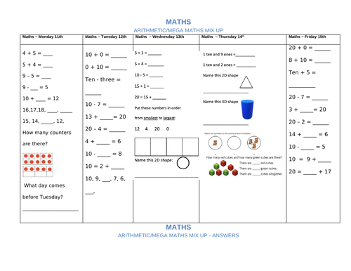 Year 1 Maths Starter | Teaching Resources
