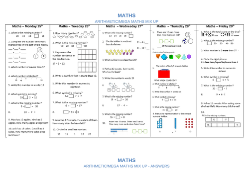Year 1 Maths Starter | Teaching Resources