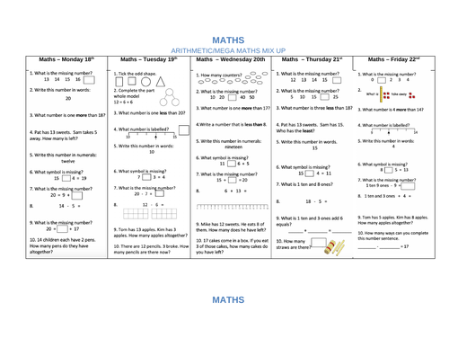 Year 1 Maths Starter | Teaching Resources