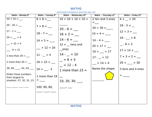 Year 1 Maths Starter | Teaching Resources