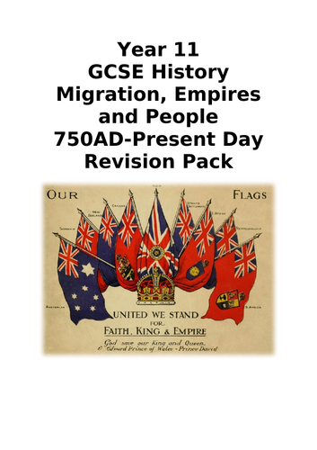 AQA 9-1 Migration Revision Pack | Teaching Resources