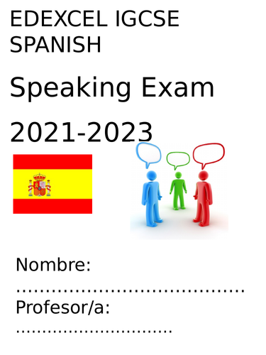 Edexcel Igcse Spanish Speaking Exam Booklet Teaching Resources