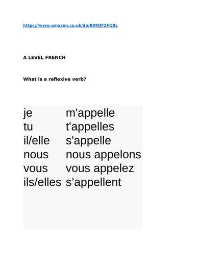 A* GCSE FRENCH REVISION - reflexive verbs WJEC, AQA | Teaching Resources