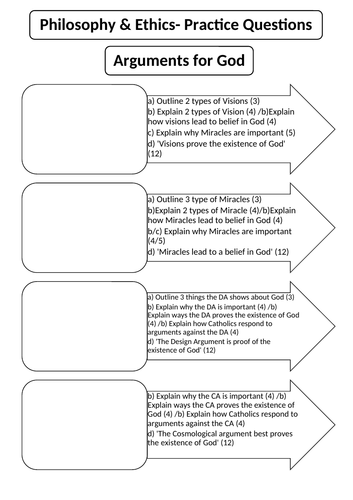 Philosophy & Ethics Practice Questions EDEXCEL GCSE | Teaching Resources